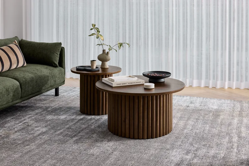 Jasper Round Coffee Table | Rustic Walnut Hardwood